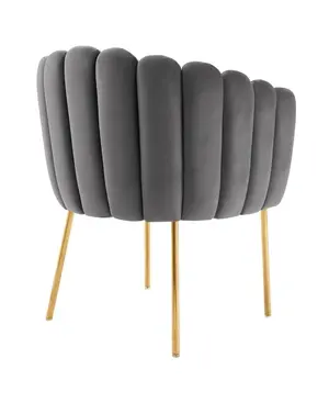 MODWAY Sanna Channel Tufted Performance Velvet Armchair - Gray