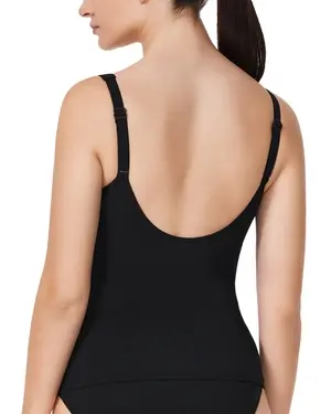 GOTTEX Ruffled Crossover Tankini Top - Black
