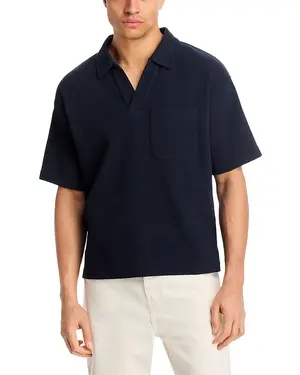 FRAME Textured Polo Shirt - Dark Navy