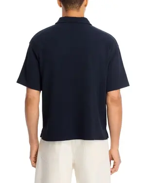 FRAME Textured Polo Shirt - Dark Navy