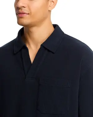 FRAME Textured Polo Shirt - Dark Navy