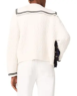 Maje Cable Knit Cardigan - Ecru