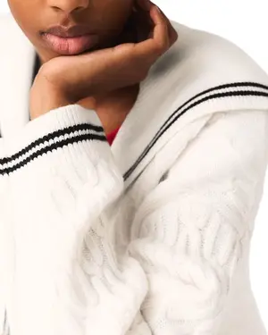 Maje Cable Knit Cardigan - Ecru
