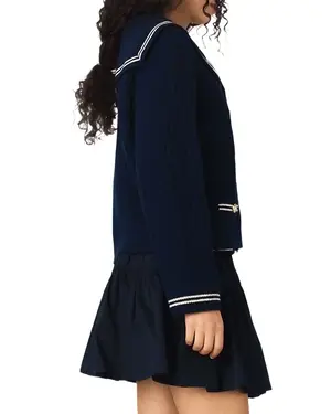 Maje Cable Knit Cardigan - Navy