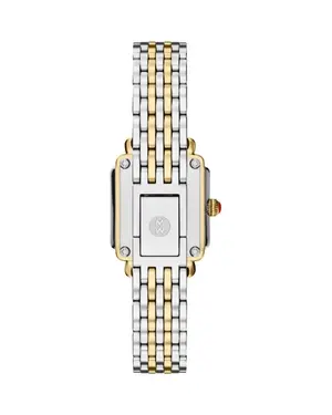 Michele Deco Madison Mini Watch, 23mm X 24mm - Two Tone/blue