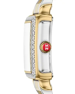 Michele Deco Madison Mini Watch, 23mm X 24mm - Two Tone/blue