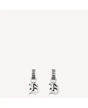 Balenciaga Melrose B Xs Earrings - Antique Silver