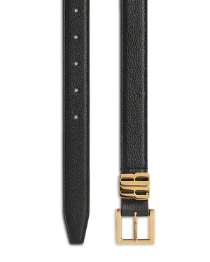 Balenciaga Balenciaga BB Editor Leather Belt Black/gold