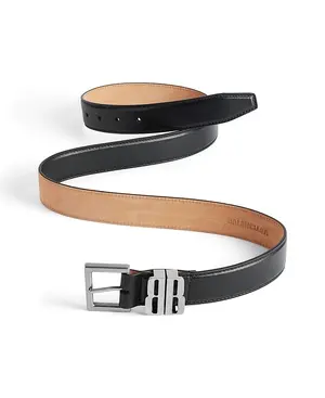 Balenciaga Balenciaga BB Editor Leather Belt Black/silver