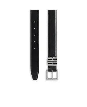 Balenciaga Bb Editor Leather Belt - Black/silver