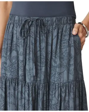 Splendid Paisley Print Tiered Skirt