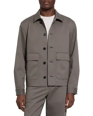Theory Moonsoft" Single-breasted Cotton Twill Jacket - Morel