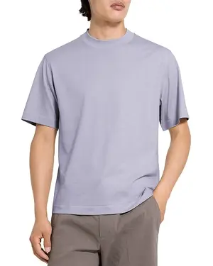 Theory Relaxed Fit Striped Tee - Gray Lilac
