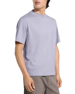 Theory Relaxed Fit Striped Tee - Gray Lilac