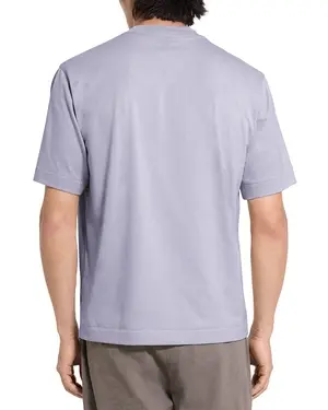 Theory Relaxed Fit Striped Tee - Gray Lilac