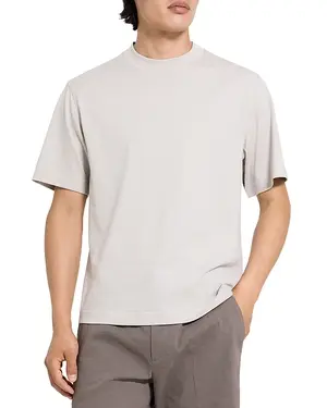 Theory Relaxed Fit Striped Tee - Silver Cloud