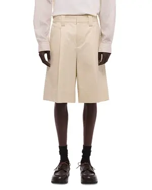 Helmut Lang Relaxed Fit Pleated Chino Shorts - Oatmeal
