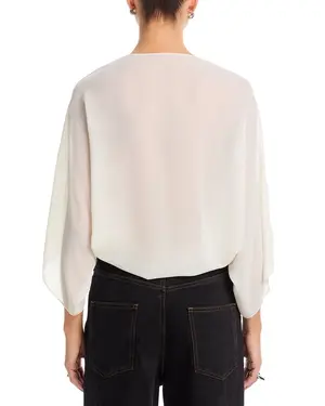 MAISON MARGIELA Draped V-neck Long Sleeve Top