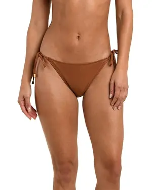 L'Agence Britt Shimmer Side Tie Swim Bottom - Bronze