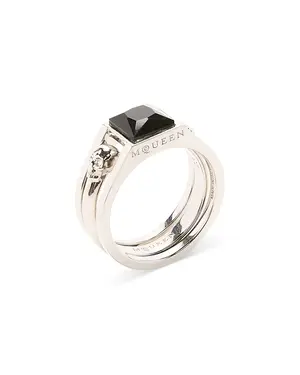 Alexander McQueen Brass And Glass Skull Ring