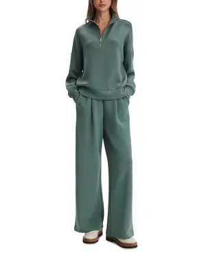 Varley Extra Wide Leg Pants - Dark Forest