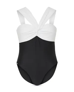MILLY Betsy Color Block One-piece Swimsuit - White/black