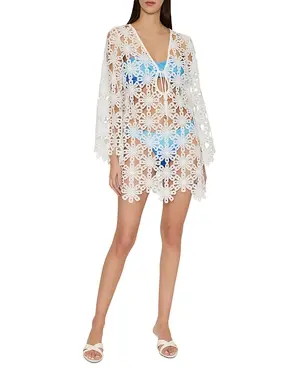 MILLY Viara Lace Dress Swim Cover-up - White