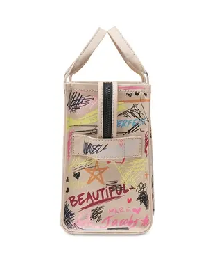 Marc Jacobs The Punk Scribble Canvas Medium Tote Bag - Beige