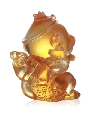 LIULI Ruyi's Twelve Blessings The Great Heavenly Sage Crystal Glass Sculpture