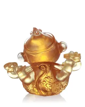 LIULI Ruyi's Twelve Blessings The Great Heavenly Sage Crystal Glass Sculpture
