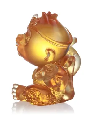 LIULI Ruyi's Twelve Blessings The Great Heavenly Sage Crystal Glass Sculpture