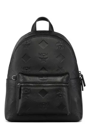 Mcm Small Stark Backpack In Maxi Monogram Leather