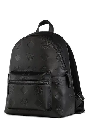 Mcm Small Stark Backpack In Maxi Monogram Leather