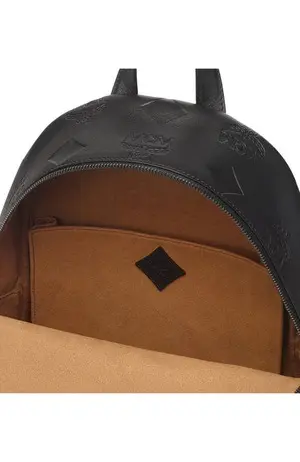 Mcm Small Stark Backpack In Maxi Monogram Leather