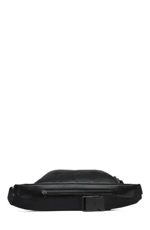 Mcm Medium Fursten Belt Bag In Maxi Monogram Leather - Black