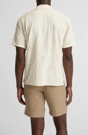 Vince Embroidered Floral Camp Shirt