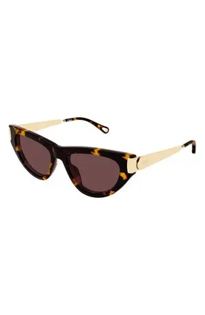 Chloé 54mm Cat Eye Sunglasses - Shiny Dark Yellow Havana