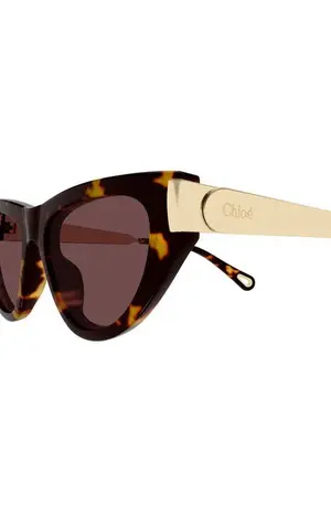 Chloé 54mm Cat Eye Sunglasses - Shiny Dark Yellow Havana