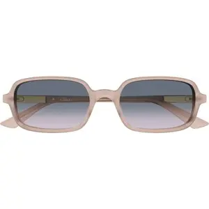 Chloé 53mm Gradient Rectangular Sunglasses - Beige