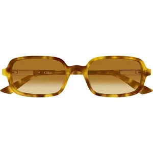 Chloé 53mm Gradient Rectangular Sunglasses - Havana