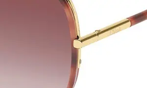 Chloé 60mm Navigator Sunglasses - Gold