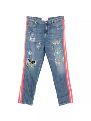 BLUGIRL Striped Distressed Jeans