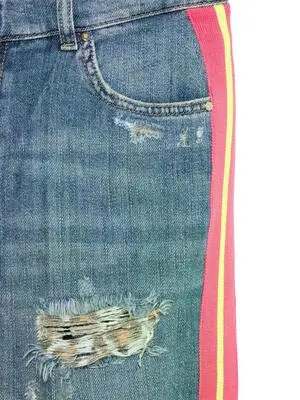 BLUGIRL Striped Distressed Jeans