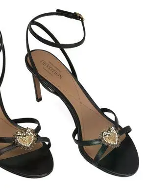 Dolce & Gabbana Heart-motif Strap Sandals - Black