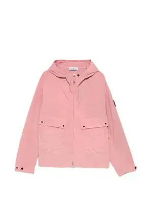 Stone Island Hooded Light Jacket With Flap Pockets - Pink