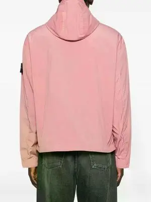Stone Island Hooded Light Jacket With Flap Pockets - Pink