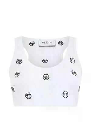 Philipp Plein Monogram Ribbed Top