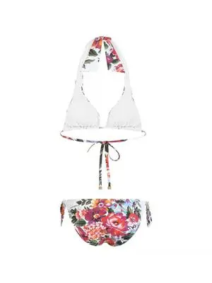 Dolce & Gabbana Flower Bouquet-print Padded Triangle Bikini