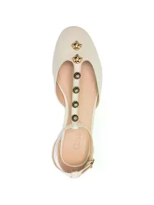 Chloé Celest T-bar Ballerinas - Neutrals