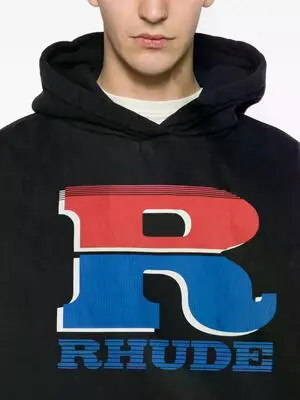 Rhude Logo Graphic Hoodie - Black